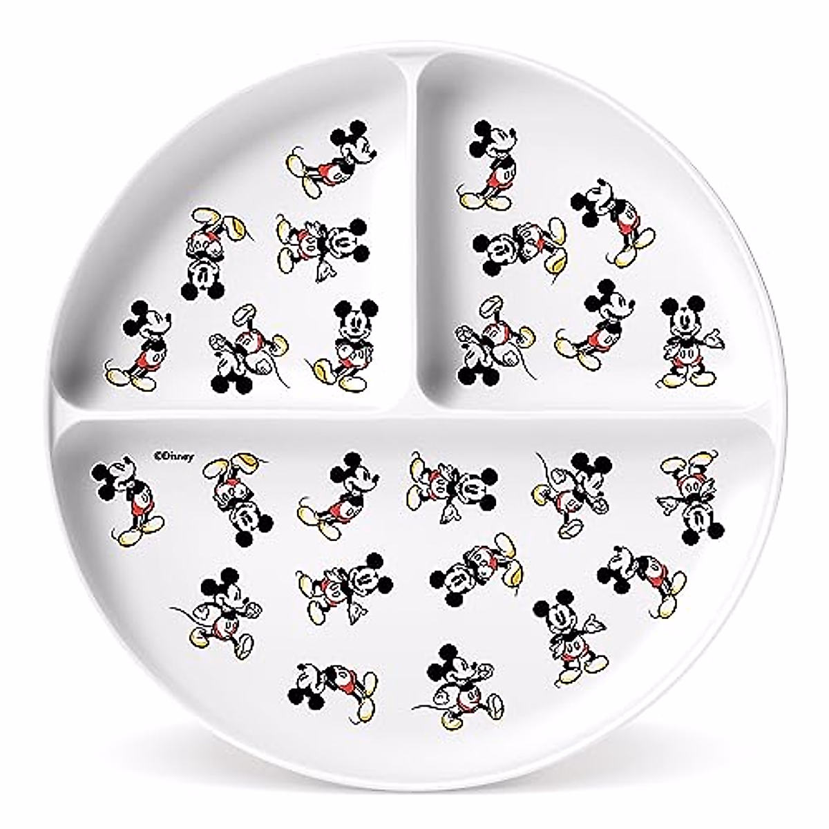 Simple Modern Disney Silicone Plate for Baby and Toddler | Divided and Microwave Safe Plates for Kids | Parker Collection | Mickey Mouse Retro
