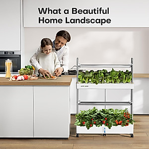 Ahopegarden Indoor Garden Hydroponics Growing System, 60 Pods Vertical Garden with LED Grow Light - Plant Germination Kit Aeroponic Veggie Flower Fruit Growth with Smart Socket & Pump System