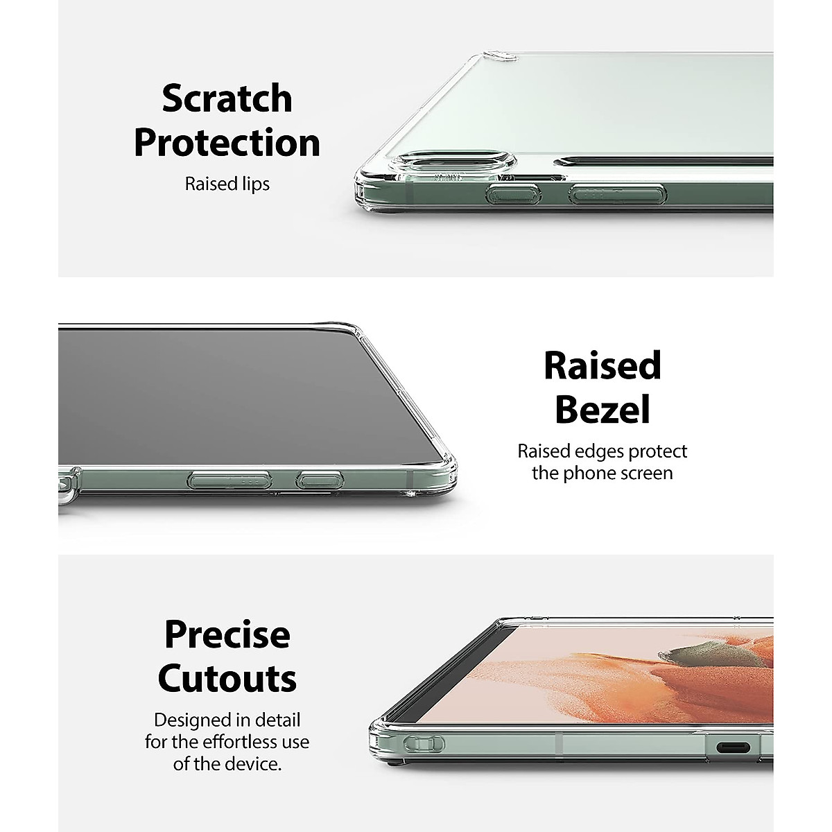 Ringke Fusion Designed for Galaxy Tab S7 FE Case 12.4-inch (2021), Transparent Hard Back Shockproof Bumper Tablet Back Cover with Side S Pen Holder - Clear