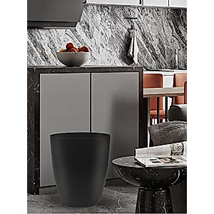 Besli Plastic Small Trash Can 2 Gallon/7.6 Liter Garbage Can Wastebasket for Bathroom Bedroom Kitchen Office (2 Pack, Black)