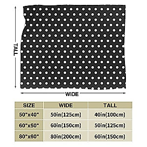 Black and White Dots Blanket Soft Fleece Throw Blanket Plush Weighted Blankets for Couch Bed Living Room