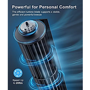 Cofeow Tower Fan for Bedroom, 20ft/s Quiet Cooling Fan, 70° Oscillating Floor Fan with Remote,Led Display,3 Speed Options,4 Modes,12Timer,13“ Bladeless Portable Table Fan for Bedroom Office Home Desk Black