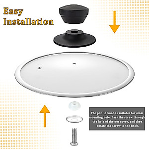 OCR Pot Lid Replacement Knobs, Glass Lid Handles Kitchen Cookware Universal Replacement Pan Lid Holding Knobs, Bakelite Handgrip with Screw (4)