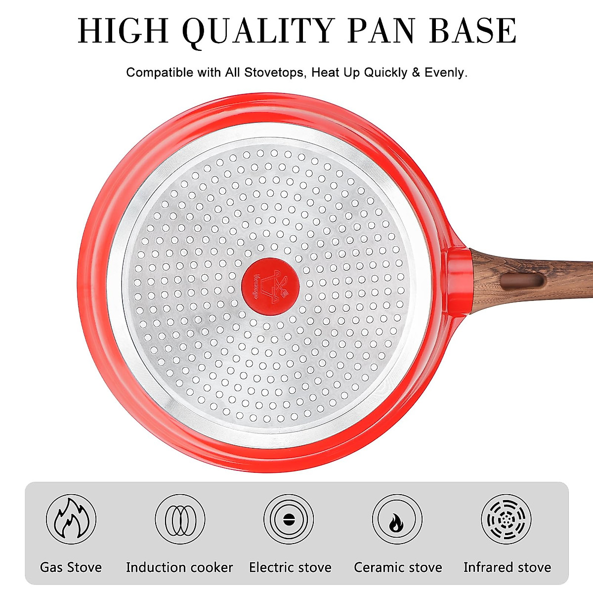 Vermonga Nonstick Frying Pan Skillet, 11-inch Non Stick Granite Fry Pan Egg Pan Omelet Pans Compatible with All Stovetops (Gas, Electric & Induction)