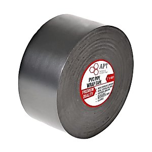 APT, 10 Mil (2" x 100 ft,) Weatherproof Black PVC Pipe Wrap Tape for Corrosion Protection, Drain Pipe Wrap Tape, Pipe Wrap Insulation Tape for Outdoor, Underground Pipe (1 Roll)