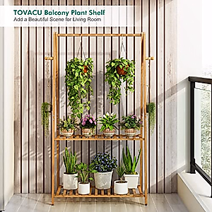 Tovacu Kids Clothing Rack for Hanging Clothes Portable Clothes Rack Wooden Drying Rack Clothing Standing Bamboo Garment Rack with Shelves Laundry Rack for Drying Clothes Indoor