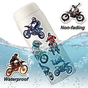50Pcs Motocross Stickers for Water Bottles Vinyl Dirt Motobike Stickers for Kids Teens Waterproof Motorcycle Stickers Decals for Laptop Scrapbooking Journaling Dirt Bike Stickers