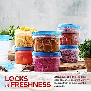 Tafura Twist Top Soup Storage Containers with Lids [16 Oz - 10 Pack] Reusable Freezer Containers for Food with Screw On Lids, 16 Ounce Food Storage Container with Cover, Leakproof, BPA Free