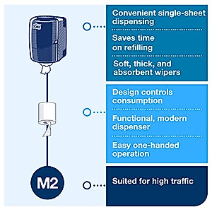 Tork Centerfeed Wall Mounted Dispenser White - M2 + Refill - Soft Centerfeed Hand Towel, Recycled, 6 x 600 Towels