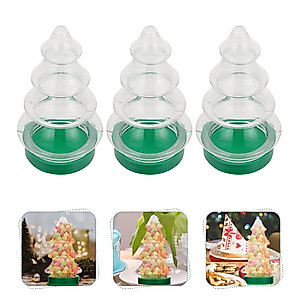Abaodam 6pcs Fillable Christmas Tree Shape Clear Plastic Christmas Ornaments Candy Containers Candy Jars for DIY Crafts Party Favors