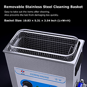 JIEJING 6.5L Jewelry Cleaner Ultrasonic Machine Knob Control Heated Sonic Cleaner Machine for Carburetor Glasses Parts etc