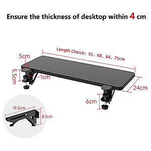 OUGIC Ergonomics Desk Extender Tray, 29.5"x9.5" Punch-Free Clamp on, Foldable Keyboard Drawer Tray, Table Mount Arm Wrist Rest Shelf, Computer Elbow Arm Support