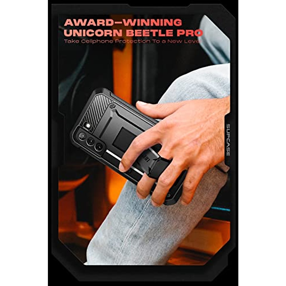 SupCase Unicorn Beetle Pro Series Case for Samsung Galaxy S22 5G (2022 Release), Full-Body Dual Layer Rugged Belt-Clip & Kickstand Case Without Built-in Screen Protector (Black)