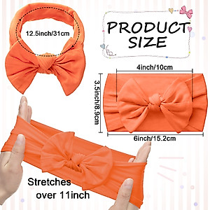 Janinka Baby Girl Hairband, 42 Pcs Nylon Headbands with Bows Knotted Children Soft Hair Accessories for Kids Baby Girls Boys Newborn Infant Toddlers