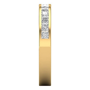 0.84 ct Princess Cut Clear Simulated Diamond 14k Yellow Gold Stackable Wedding Engagement Promise anniversary Band Sz 7.25