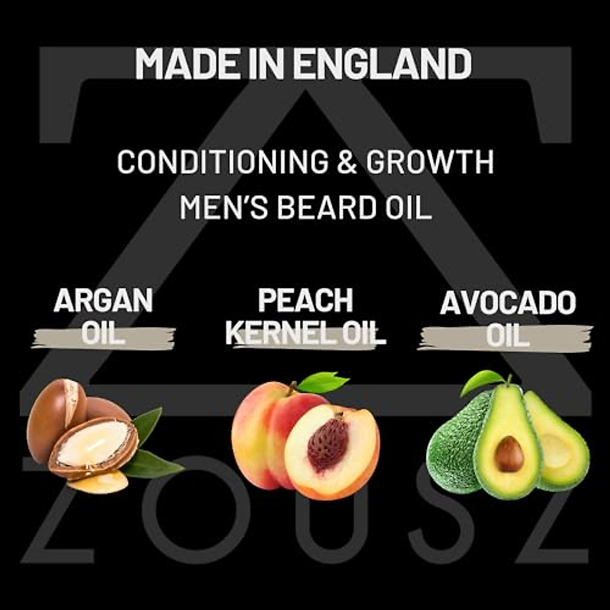 ZOUSZ Black Oud Beard Oil for Men, Beard Moisturizer & Conditioner, Non-Greasy Men's Beard Care Essential, Growth Enhancer Natural Beard Oil, 1 Fl Oz Dropper Bottle