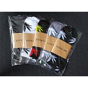 5 Pairs Unisex Marijuana Weed Leaf Boat Warm Cotton Socks US 5-9.5 (M, 4th Match)