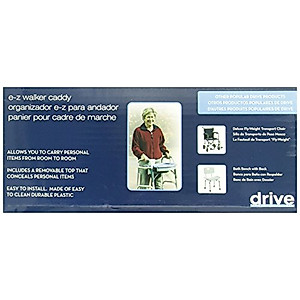 Drive Medical RTL10131 E-Z Walker Caddy with Tray, Gray/Blue