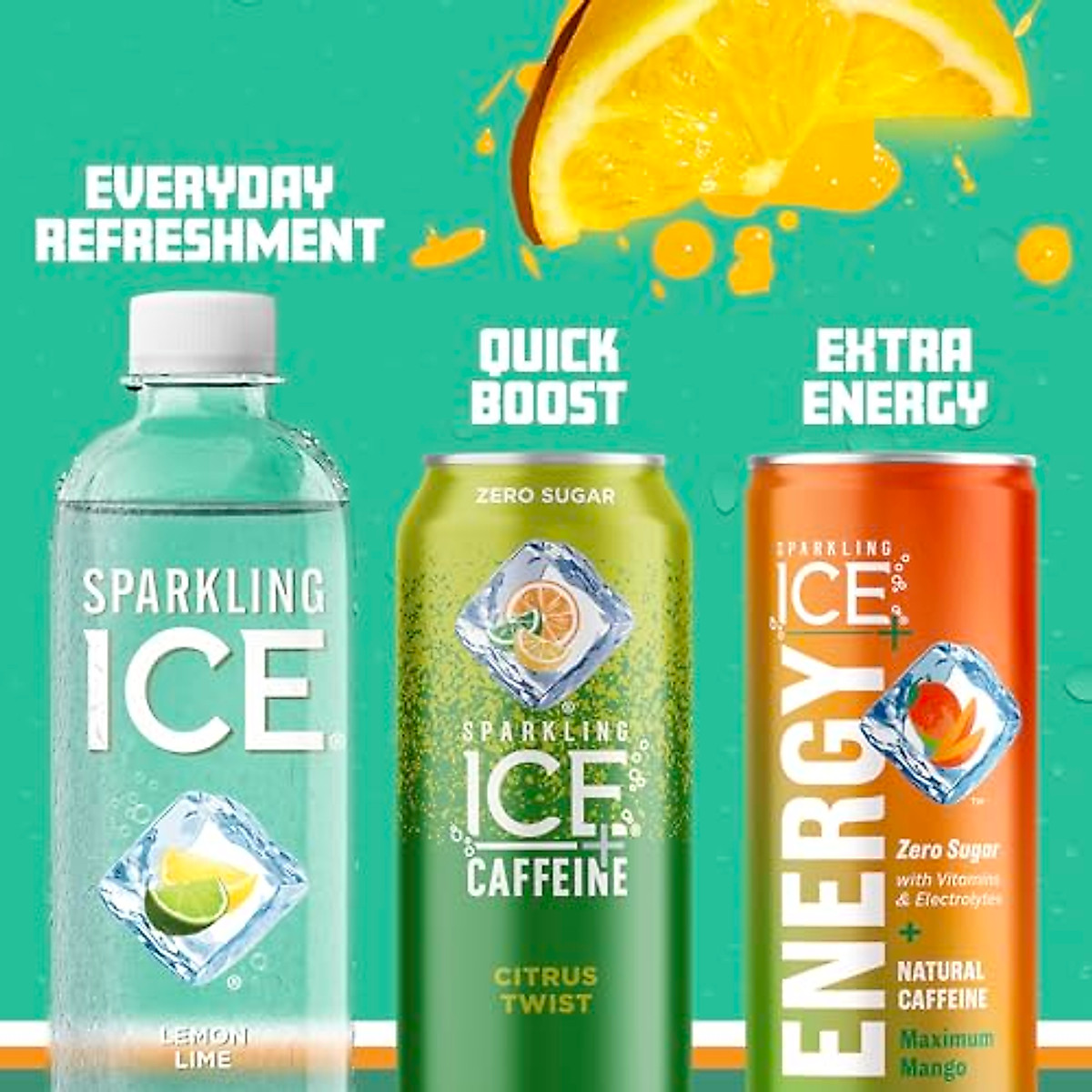 Sparkling Ice, Lemon Lime Sparkling Water, Zero Sugar Flavored Water, with Vitamins and Antioxidants, Low Calorie Beverage, 17 Fl Oz (Pack of 12)