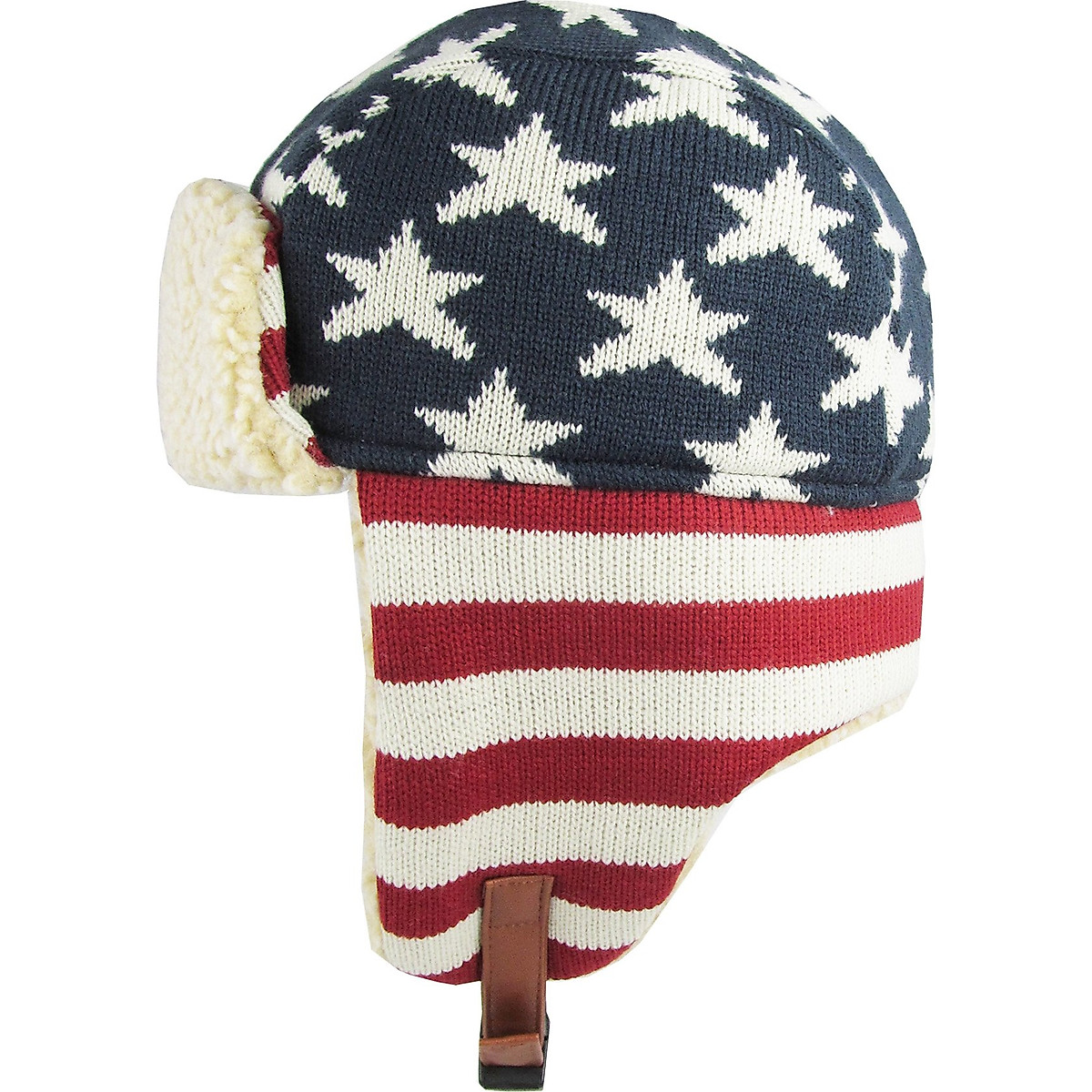 KBW-617 NAV-RED Stars and Stripes America Flag Aviator Trapper hat Trooper Ear Flaps Ushanka Eskimo Warm Winter Cold