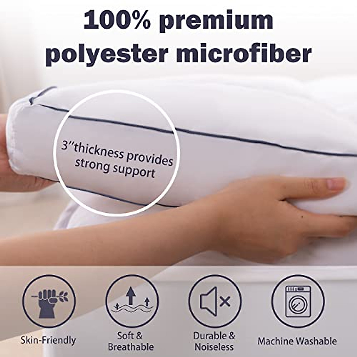 EASTARTIST Mattress Topper King Size Pillow Top,Extra Thick 3 Inch Mattress Bed Protector for Back Pain with 1.33+3D Down Alternative Fill,78x80 Inches(White,King)