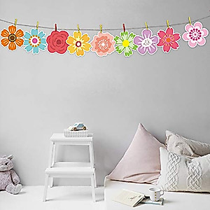 54 Pcs Spring Flower Cutouts Spring Time Cut-Outs for Party Classroom Decoration
