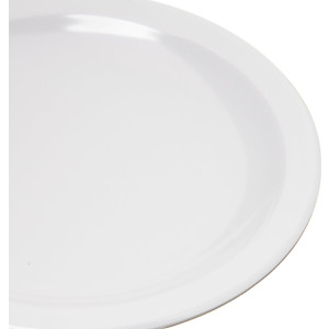 Carlisle FoodService Products Dallas Ware Reusable Plastic Plate Appetizer Plate with Rim for Buffets, Home, and Restaurants, Melamine, 5.5 Inches, White, (Pack of 48)