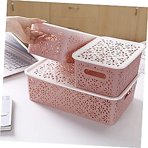 NOLITOY Box Wicker Storage Basket Closet Storage Bins Desktop Storage Basket Laundry Hamper Organization Baskets Drawer Organizer Drawers for Clothes Stackable Drawers Container Hollow