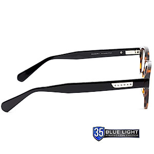 Computer Glasses | Blue Light Blocking Glasses | Emery Tortoise/Onyx by GUNNAR | Patented 35% Blue Light Protection, 100% UV Light, Anti-Reflective, Protect & Reduce Eye Strain & Dryness