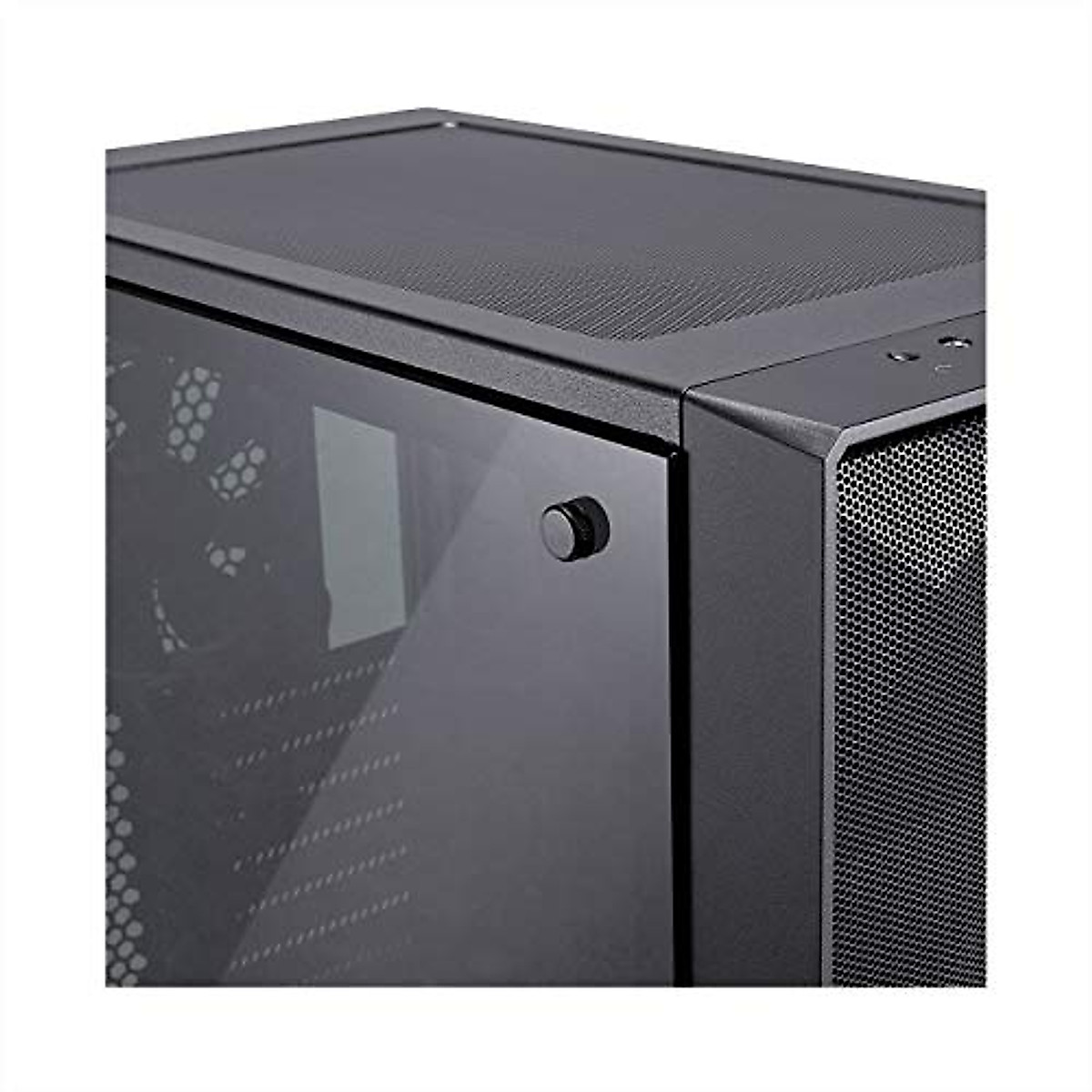 Fractal Design Meshify C - Compact Computer Case - High Performance Airflow/Cooling - 2X Fans Included - PSU Shroud - Modular Interior - Water-Cooling Ready - USB3.0 - Tempered Glass - Blackout