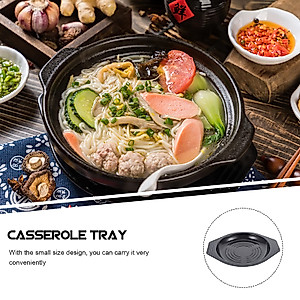 CALLARON Home Decor 2Pcs Underliner Trivet Hot Plates Pan Mat Korean Dolsot Bibimbap Bowl Trivet Holder Base Melamine Dinner Dish Serving Trays for Kitchen Restaurant 21.5X18X2.5CM Home Decoration