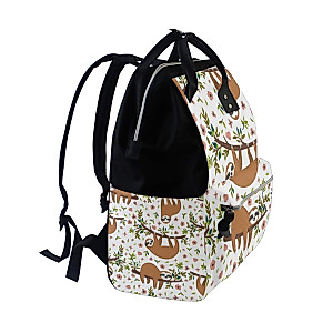 Top Carpenter Diaper Nappy Bag Travel Backpack Mommy Bag Funny Sloth On Tree for Mom Dad, Ideal Gift for New Mommy