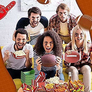 Yungyan 100 Pieces Football Paper Bowl Football Food Trays Nacho Trays Football Paper Party Bowls Football Party Supplies Disposable Serving Trays for Tailgate Party Decorations (Mixed Style)