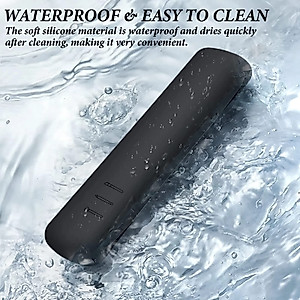 Travel Makeup Brush Case,Silicon Trendy Portable Makeup Brush Cosmetic Holder,Soft and Comfortable Makeup Brush Organizer,Fashionable and Beautiful Cosmetic Brush Bag (Khaki)