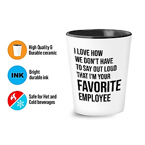 Bubble Hugs Boss's Day Shot Glass 1.5oz - Your Favorite Employee - Boss's Day Boss Lady Office Humor Funny Sarcasm Sassy Coworker Bosses Birthday