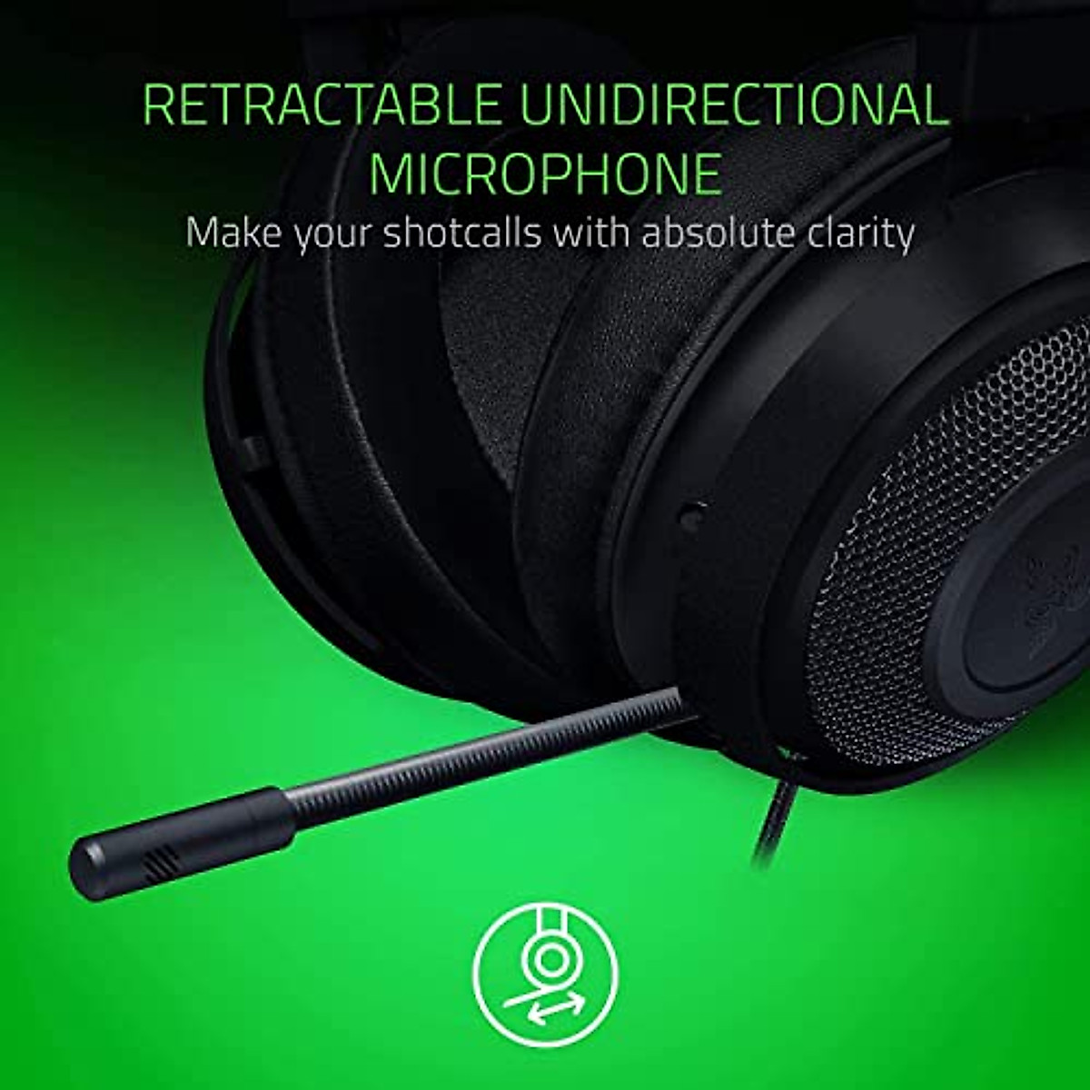 Razer Kraken - Cross-Platform Wired Gaming Headset (Custom Tuned 50mm Drivers, Unidirectional Microphone, 3.5mm Cable with in-line Controls, Cross Platform Compatible) Black