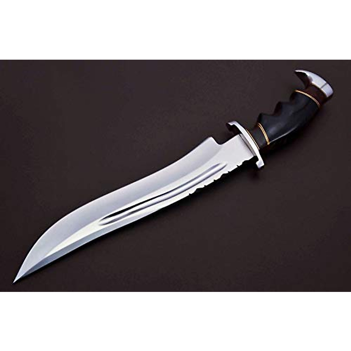 Handmade D2 Custom Steel Hunting Bowie Knife Fixed Blade with Leather Sheath 1089