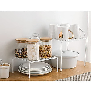 1 Tier Under Sink Organizers and Storage, Kitchen Bathroom Cabinet Organizer with Hooks,Cabinet Basket Storage Shelf,White