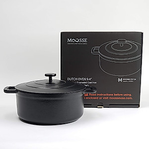 MOOSSE Premium Dutch Oven, Enameled Cast iron Pot for Induction Cooktop, Stove, Oven, No Seasoning Required, Made in Korea, 4.2 Quarts (4L), 9.4” (24 cm)