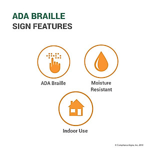 ComplianceSigns.com Accessible Exit Sign, ADA-Compliant Braille and Raised Letters, 9x6 inch Black Acrylic with Adhesive Mounting Strips