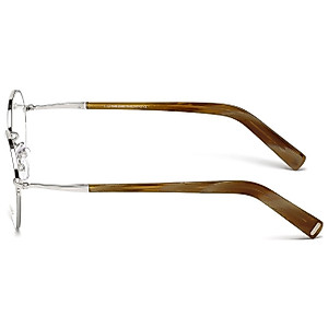 Tom Ford Round Eyeglasses TF5334 018 Size: 52mm Rhodium/Light Brown Horn FT5334