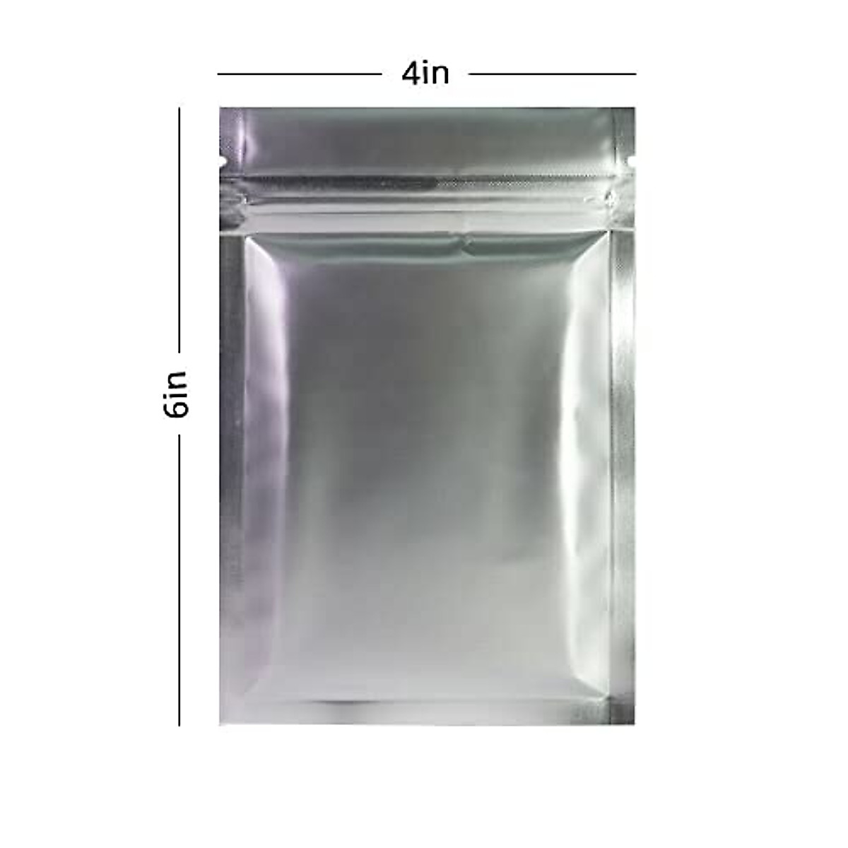 Sweet And Sleak 100 Pcs Resealable Mylar ZipLock Smell Proof Bags 4 x 6 Inches Flat Double Sided Silver Heat Sealable Incl. 24 Small Round ''Thank You'' Stickers (AP083)