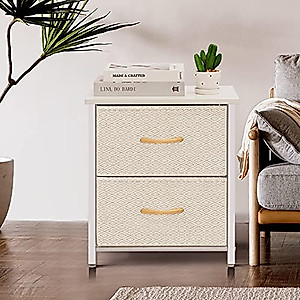 AZL1 Life Concept Storage Dresser Furniture Organizer Unit with 2 Drawers for Bedroom, Hallway, Entryway and Closets, Ivory, 17.7x19.7 inches
