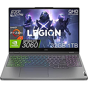 Lenovo Legion 5 Gen 7 15.6" QHD 165Hz (AMD 8-Core Ryzen 7 6800H (Beat i9-11900H), GeForce RTX 3060 6GB 140W, 32GB DDR5 RAM, 1TB PCIe SSD) RGB Backlit Gaming Laptop, WiFi 6E, 3D Nahimic, Win 11 Pro