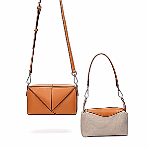 EvaLuLu Small Crossbody Bag for Women Leather Bucket Shoulder Bag Changeable Shape Purse (Small, Brown)