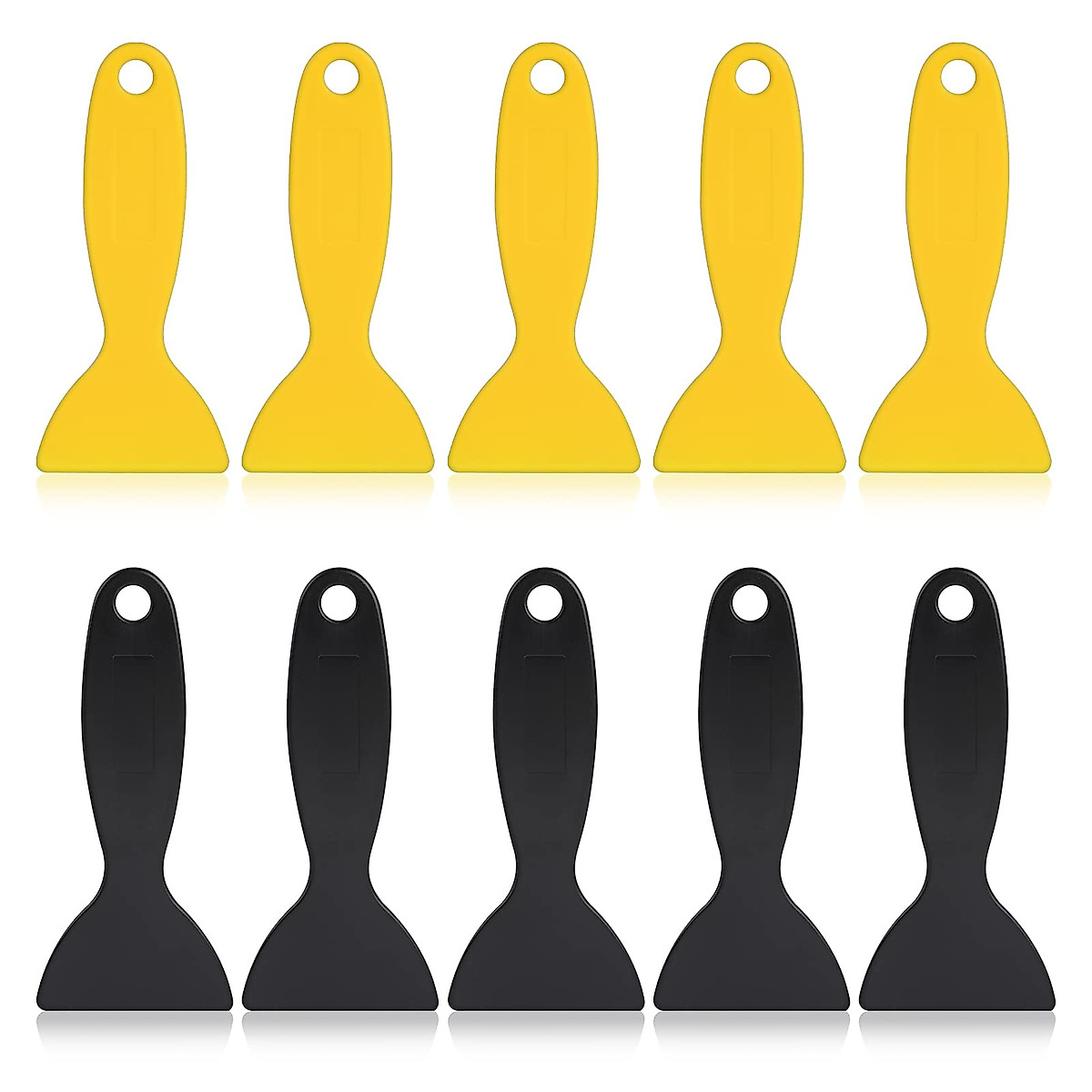 10 Pcs Plastic Scraper,Plastic Spatula Paint Scrapers Flexible Resin Scraper Putty Knife Air Bubble Remover Sticker Installation Tool for 3D Printing Resin Removal,Spackling,Patching,Decal,Wallpaper