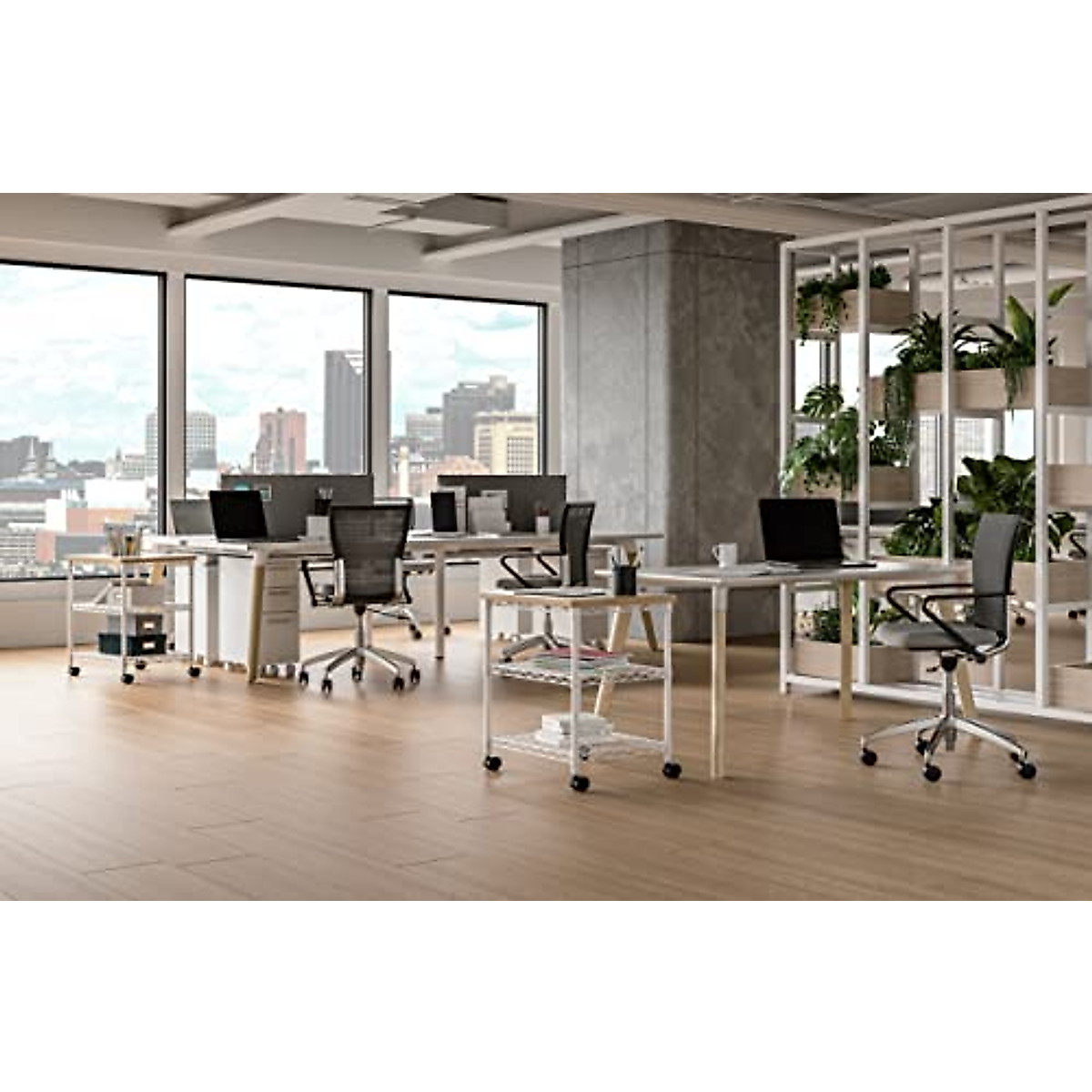 Safco Products Deskside Wire Machine Stand, Holds up to 200 lbs. White