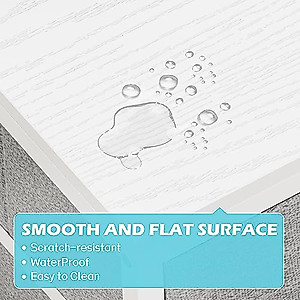 SUPERJARE L Shaped Desk with Power Outlets, Computer Desk with Drawers & Shelves, Corner Desk Gaming Desk Home Office Desk, White