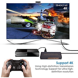 4K@60Hz HDMI Switch 5 Port Awakelion Premium 5 in 1 Out 4K HDMI Switcher with IR Remote Support Auto-Switch, HDMI 2.0,HDCP 2.2,UHD,HDR,Full HD,3D,1080P(Upgraded Version)…