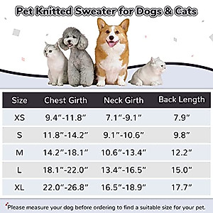 Phyxin Warm Dog Sweater Plaid Pet Knitted Turtleneck XS Puppy Sweaters for Small Dog Knitwear for Dogs Cats in Cold Winter Dog Pullover, Blue XL